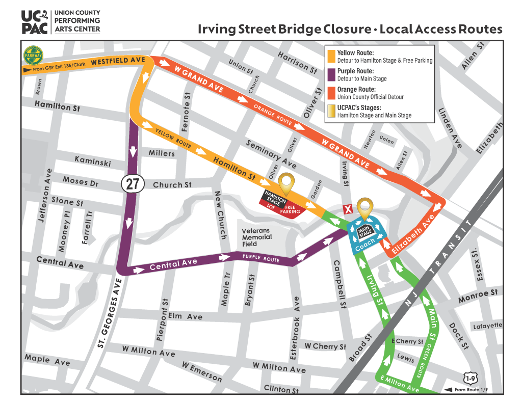 Directions & Parking - OFFICIAL SITE OF UNION COUNTY PERFORMING ARTS CENTER